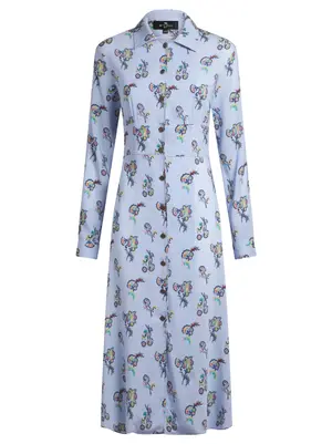 Etro Printed Shirt Dress - Blue