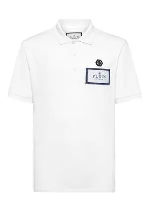 Philipp Plein Label Polo Shirt - White