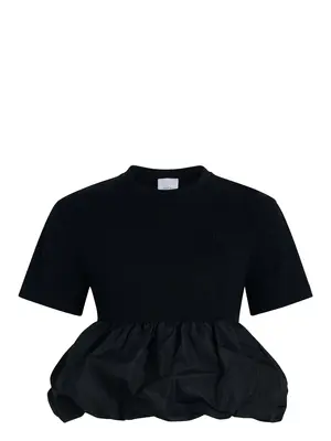 Patou Ruffle-hem T-shirt - Black