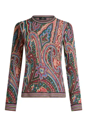 Etro Paisley-jacquard Sweater - Blue