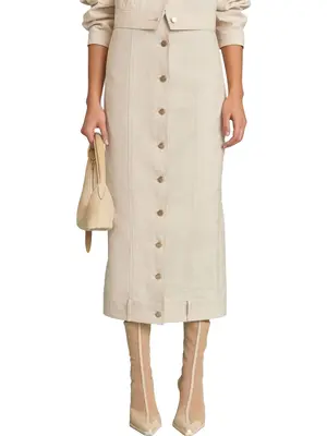 Cult Gaia Lua Midi Skirt - Neutrals