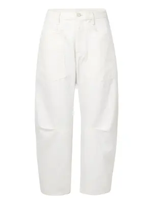 NILI LOTAN Nili Lotan Shon Cotton-Blend Twill Tapered Cargo Pants Cream