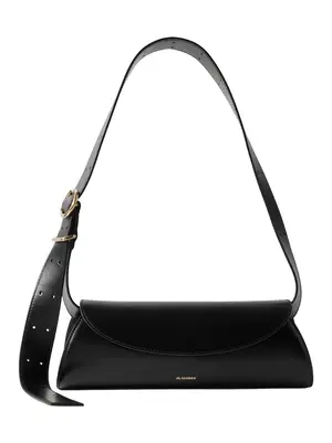 JIL SANDER Small Leather Shoulder Bag - Black