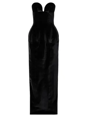 MONOT Strapless Velvet Gown - Black