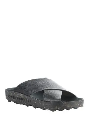 Fly London Cross Slide Sandal - Black