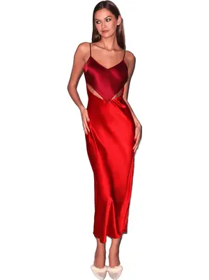 Fleur Du Mal Scarlet Silk Slip Dress - Red