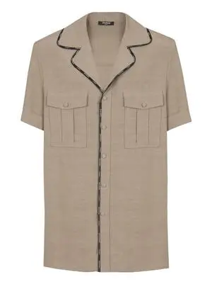 Balmain Contrast-trim Shirt - Neutrals