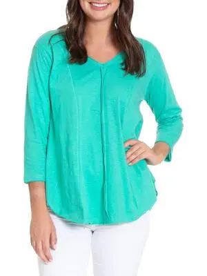 APNY Slub Cotton V-neck T-shirt - Garden Green