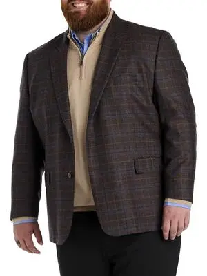 OAK HILL PREMIUM BY DXL Oak Hill Premium Plaid Sport Coat - Brown