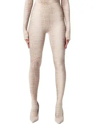 Naked Wardrobe Print Toe Leggings - Bone Crocodile