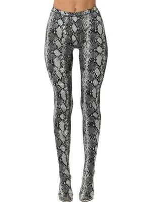 Naked Wardrobe Print Toe Leggings - Grey Snakeskin