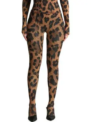 Naked Wardrobe Print Toe Leggings Leopard