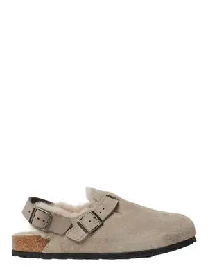 BIRKENSTOCK Buckled Clogs Beige