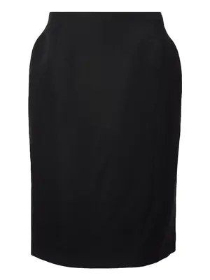 Balenciaga Hourglass Wool Midi Skirt - Black