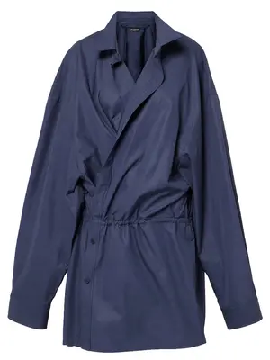 Balenciaga Cotton Poplin Shirt Dress - Blue