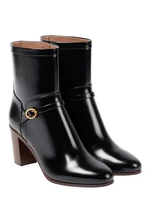 Valentino Garavani Pattie 75 Leather Ankle Boots - Black