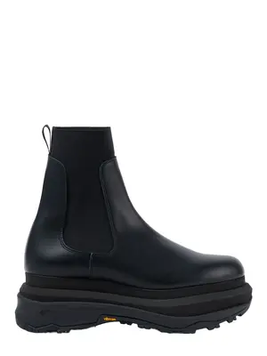 Sacai Leather Chelsea Boots - Black