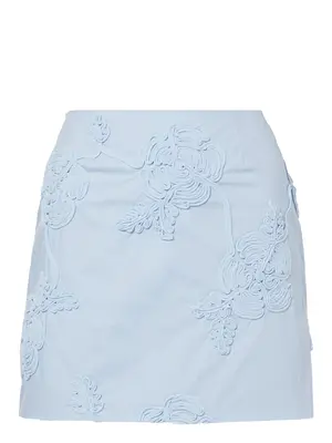 Remain Birger Christensen Floral Embroidered Miniskirt - Blue