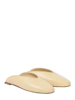 Le Monde Beryl Regency Shearling-trimmed Leather Mules - Yellow