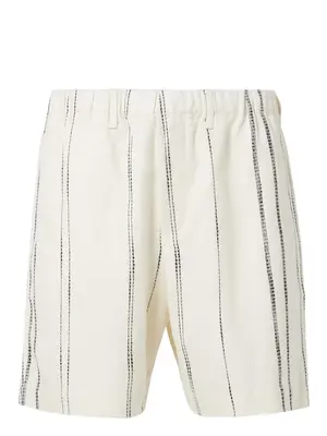 Commas Striped Shorts - White