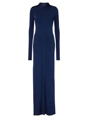 Balenciaga Jersey Maxi Dress - Blue