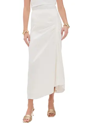 Sir The Label SIR. Dorian Ruched Midi Skirt Ivory