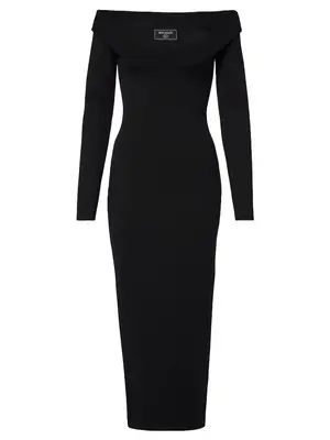 Balmain Knitted Maxi Dress - Black