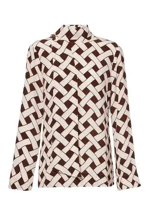 Rixo Libra Printed Blouse - Brown