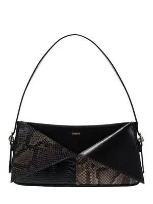 Coperni Snake-effect Leather Shoulder Bag - Black