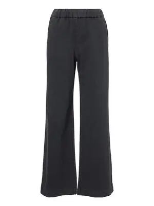 Velvet By Graham & Spencer Naya Cotton-blend Twill Straight Pants - Black