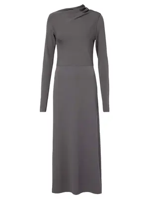 TOTEME Draped Jersey Midi Dress - Grey