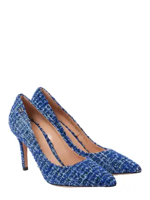 GIANVITO ROSSI 85 Bouclé Pumps - Blue