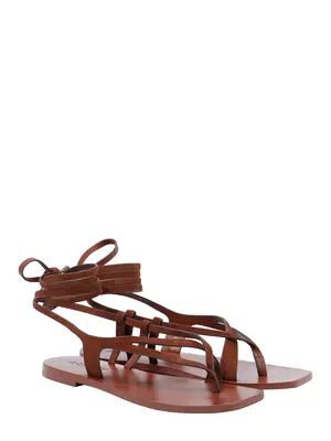 A.emery Rita Suede Thong Sandals - Brown