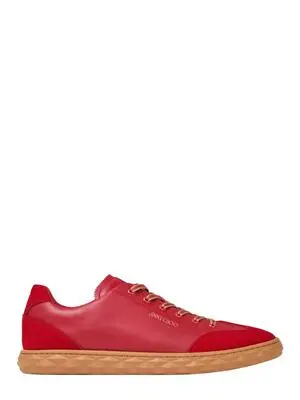 JIMMY CHOO Jimmy Choo Diamond Light Flex Leather Trainers Ruby Red