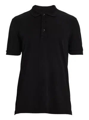 TOM FORD Men & Apos;s Lyocell Pique Polo Shirt Black