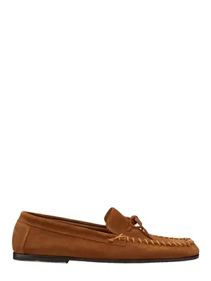 STUART WEITZMAN Montauk Suede Moccasin Loafers - Tan