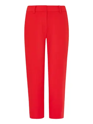 MILLY Milly Nicola Cropped Slim Cady Trousers Red