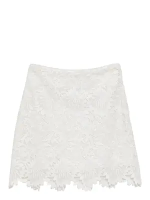 Ermanno Scervino Floral Lace Mini Skirt - White