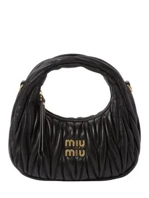 MIU MIU Miu Miu Wander Matelassé Nappa Leather Mini Hobo Bag