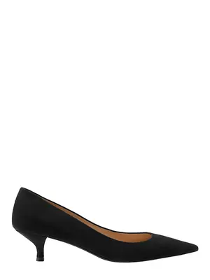 STUART WEITZMAN Suede Kitten Pumps - Black