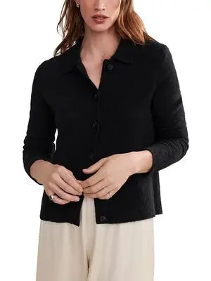 Jenni Kayne Murphy Collared Cashmere Cardigan Sweater - Black