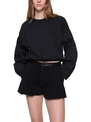 Rebecca Minkoff Julia Combo Long Sleeve Top - True Black