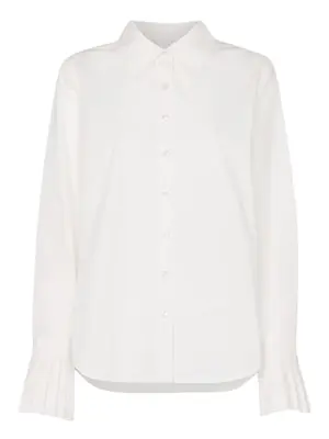 Whistles Marcy Pleated-cuff Cotton Shirt - White