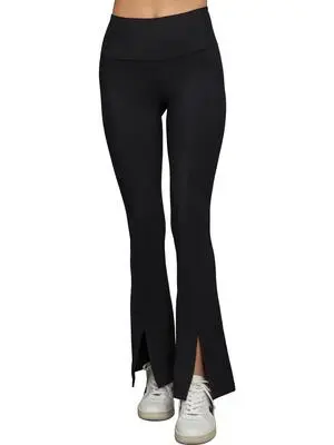 Carbon38 Split Front Legging In Melt - Black
