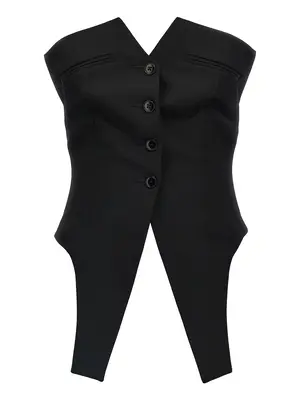 Alexander Wang Deconstructed Wool Vest - Black
