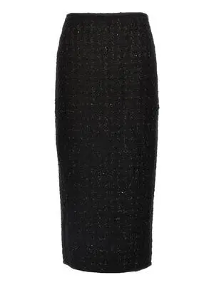 ROTATE BY BIRGER CHRISTENSEN Maxi Bouclé Skirt - Black