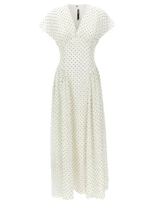 ROTATE BY BIRGER CHRISTENSEN Polka Dot Maxi Dress - White/black