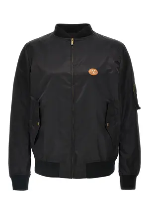 Valentino Garavani Logo Bomber Jacket - Black
