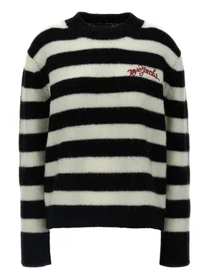 Marc Jacobs MARC JACOBS Striped Alpaca-Wool Sweater White/black