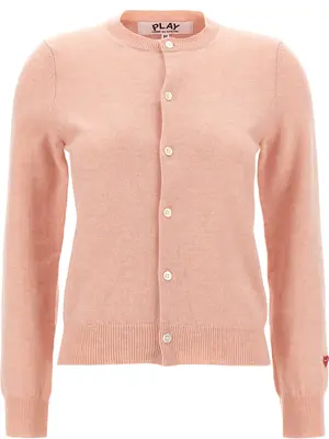 Play Comme Des Garcon Small Heart Cardigan - Pink